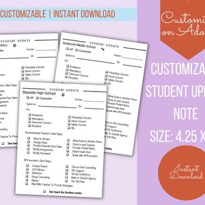 Student Meeting Update Notes Form for Counselors and Assistant ...