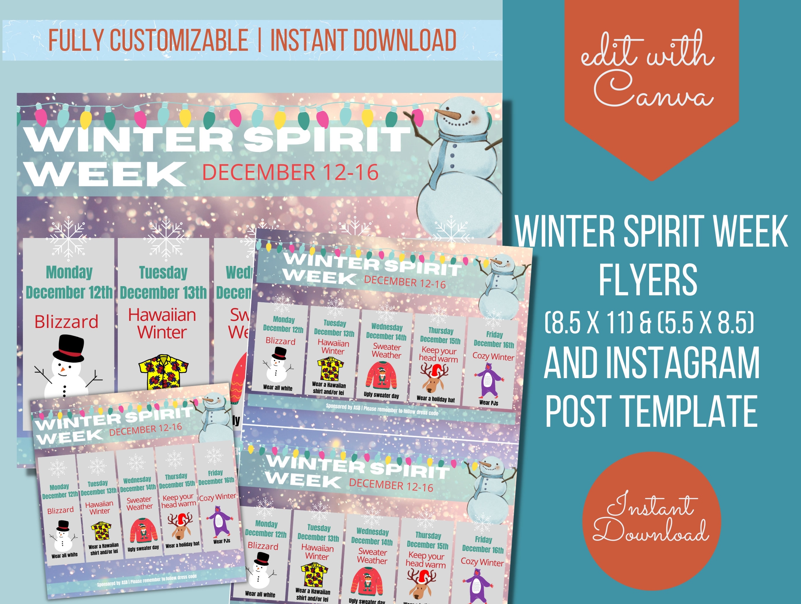 Spirit Week Poster Ideas