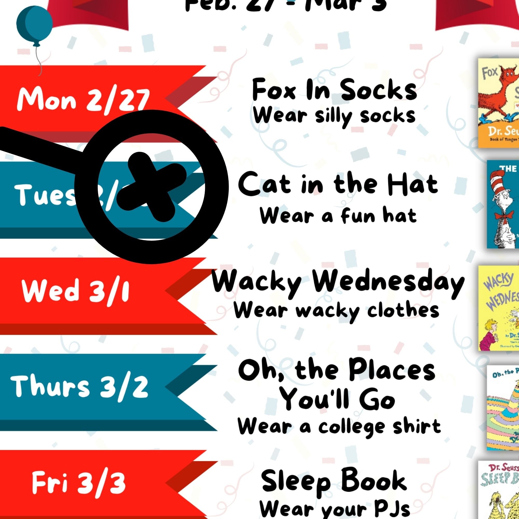 Read Across America Spirit Week Flyer, Spirit Week Template, Spirit ...