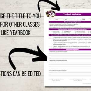 ASB Leadership Application Form, Editable Template | Printable ...