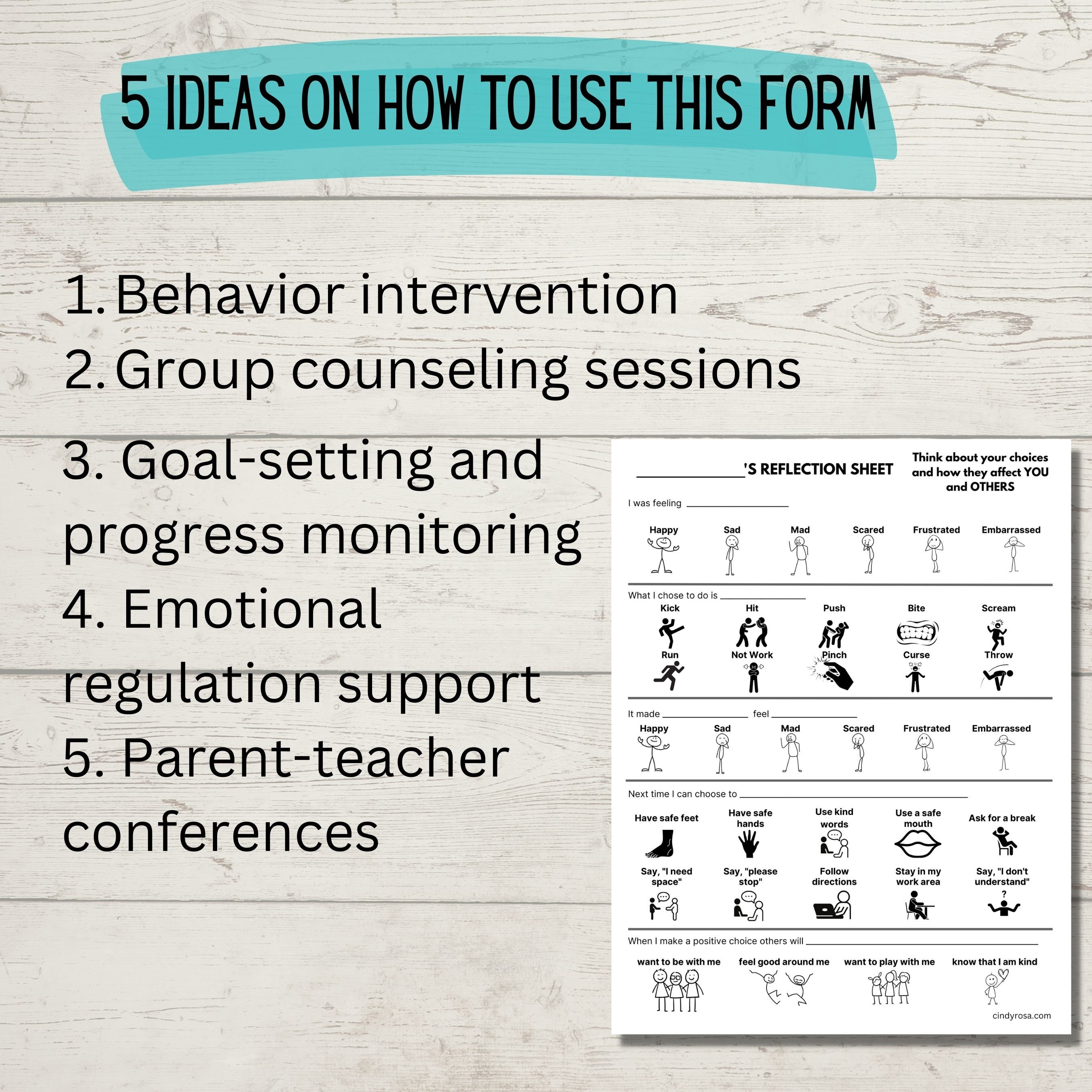 Behavior Reflection Sheet Elementary, Elementary Student Behavior ...