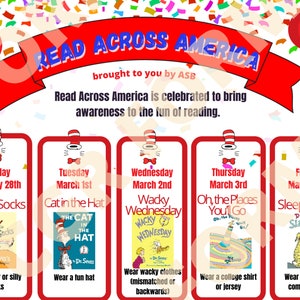 Read Across America Spirit Week Flyer | School PTO PTA, | Printable ...