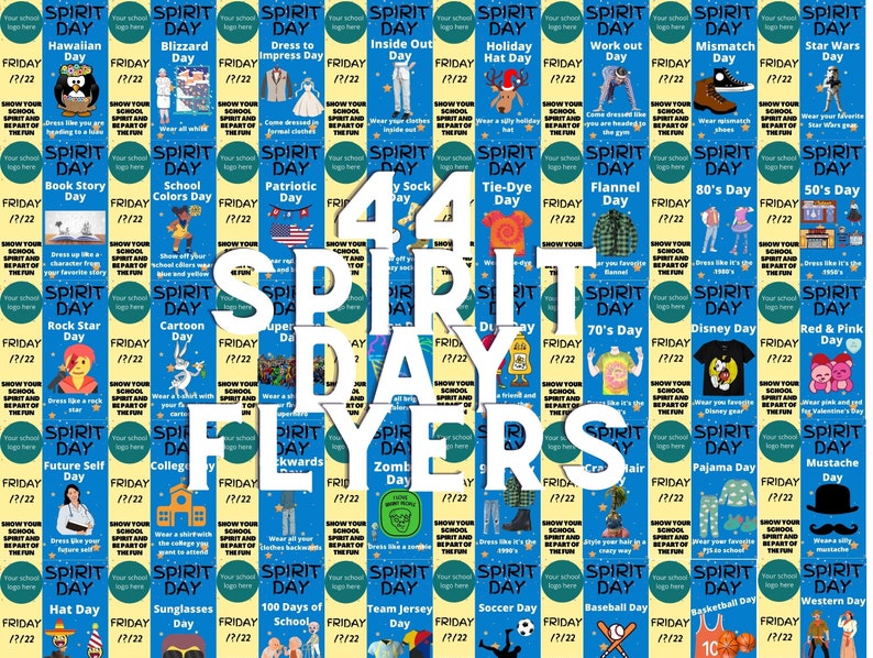Spirit Day Activity Flyer Printable for the Whole School Year ASB | PTA ...