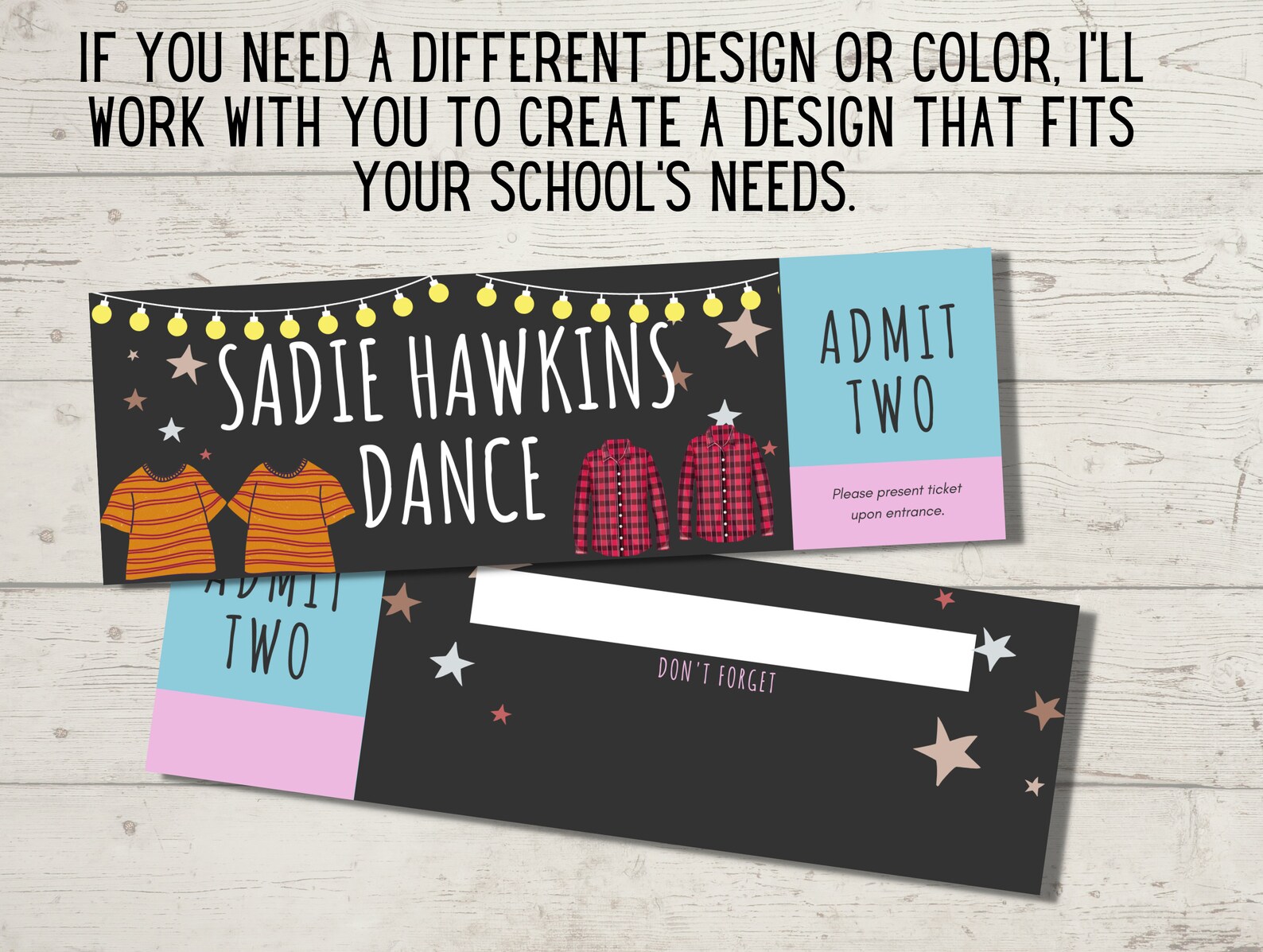 School Dance Tickets Printable for the Whole School Year ASB | PTA ...
