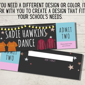 School Dance Tickets Printable for the Whole School Year ASB | PTA ...