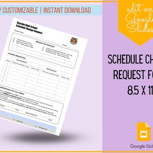Schedule Change Request Form Template, Digital Printable | Middle ...