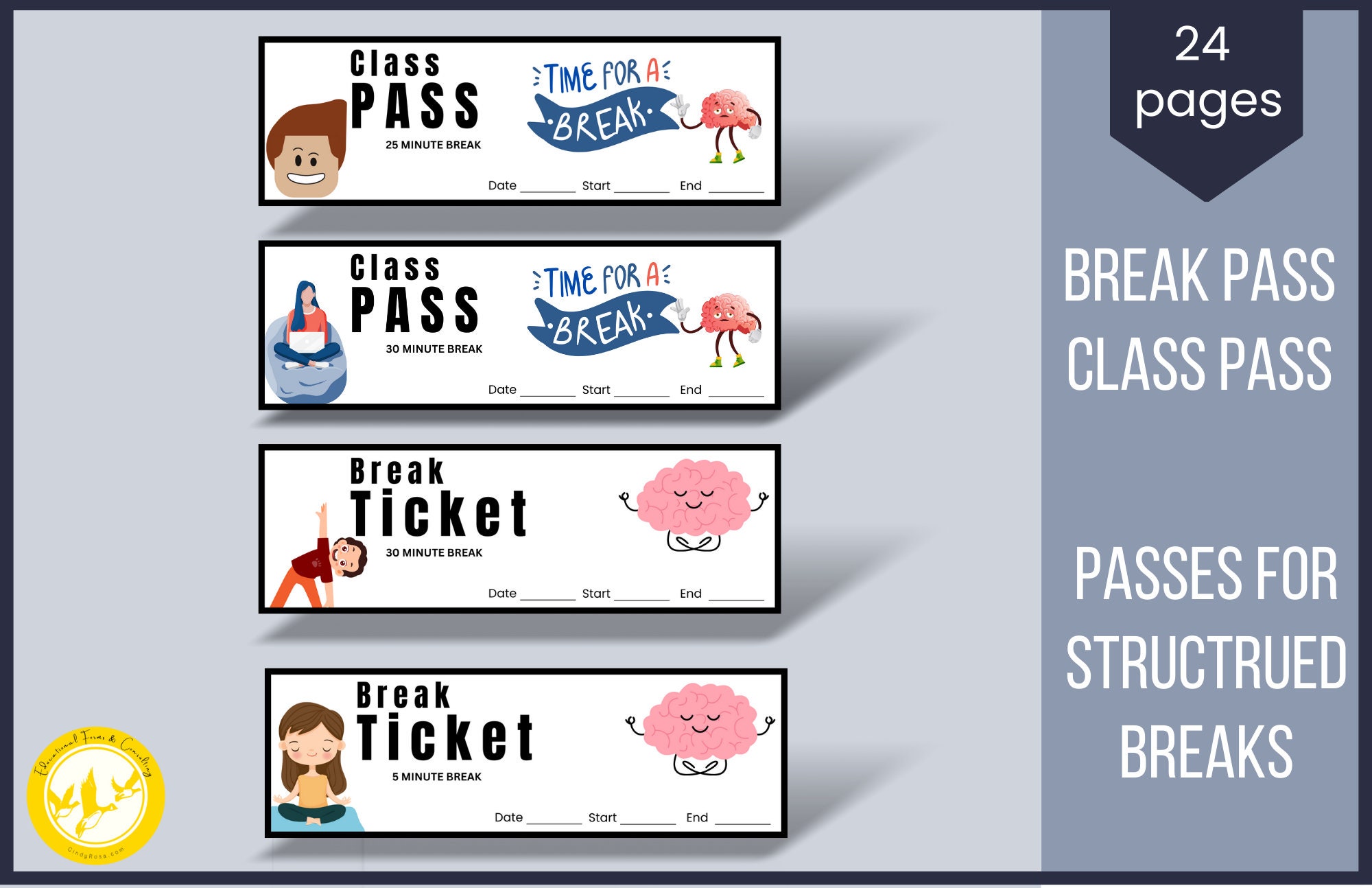 Break Pass, Structured Break, Class Pass, PBIS Behavior Support - Etsy Break Pass, Structured Break, Class Pass, PBIS Behavior Support - Etsy