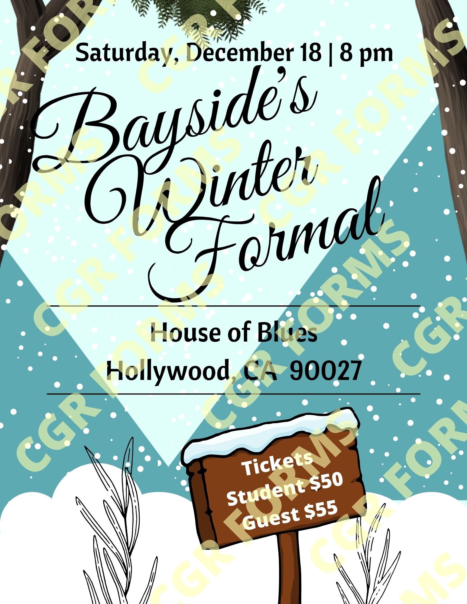 Winter Formal Flyer Printable for School PTA | ASB | Event Planners ...