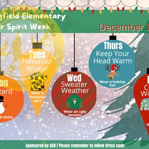 Winter Spirit Week School Flyer, Editable Printable Digital Template ...