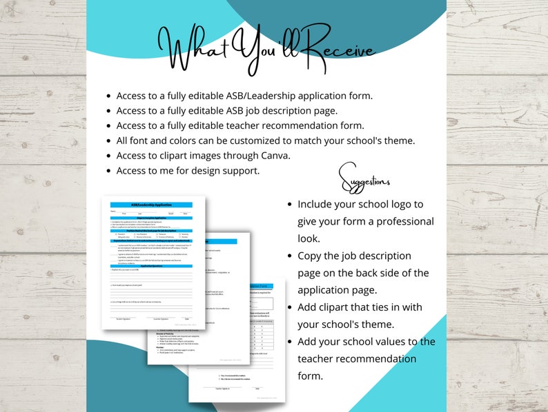 ASB Leadership Application Form, Editable Template | Printable ...
