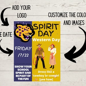 Spirit Day Activity Flyer Printable for the Whole School Year ASB | PTA ...