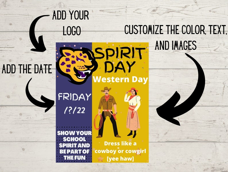 Spirit Day Activity Flyer Printable for the Whole School Year ASB | PTA ...