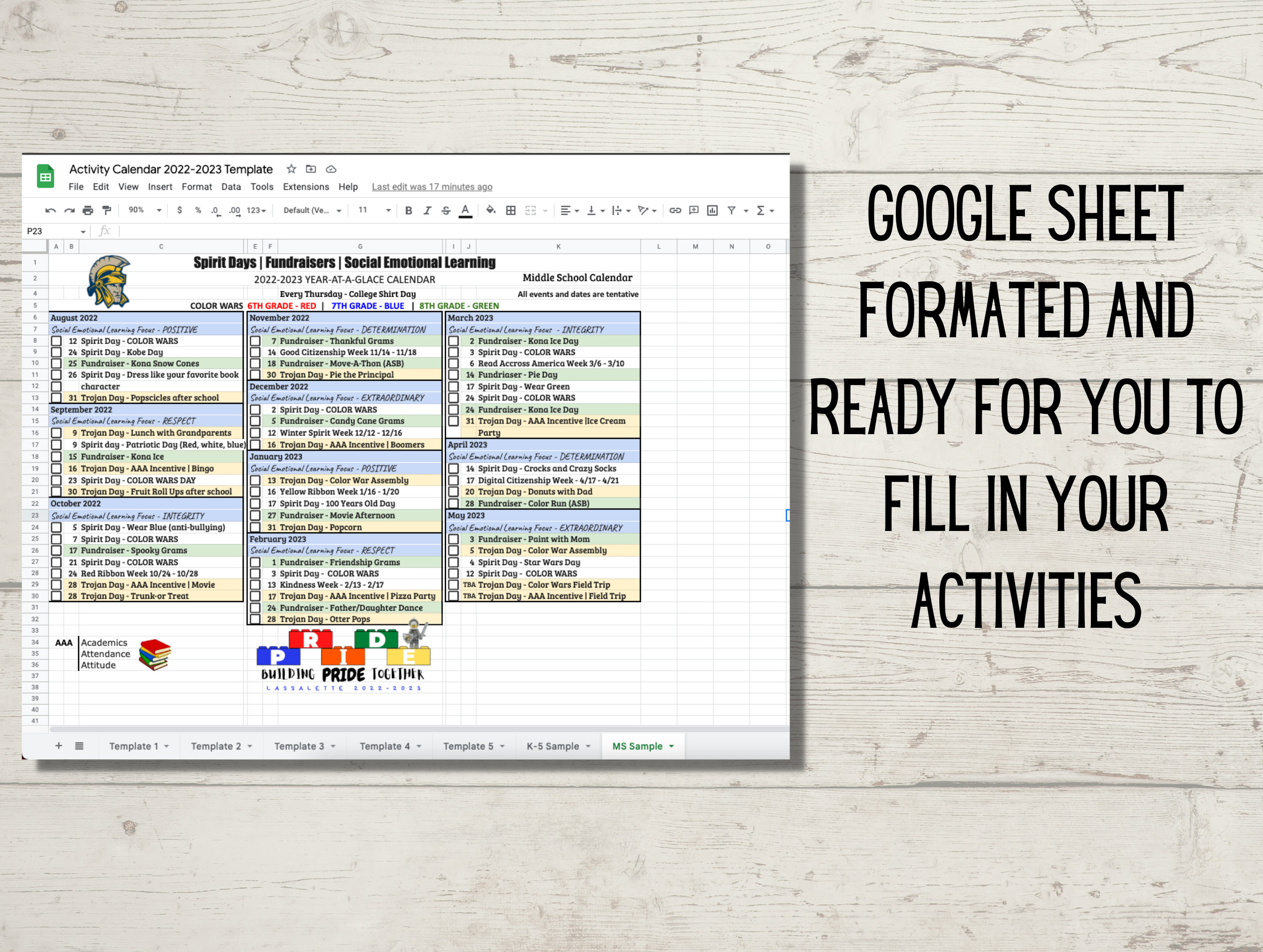 Editable Printable Monthly Calendar School Year Event Flyer Template on ...
