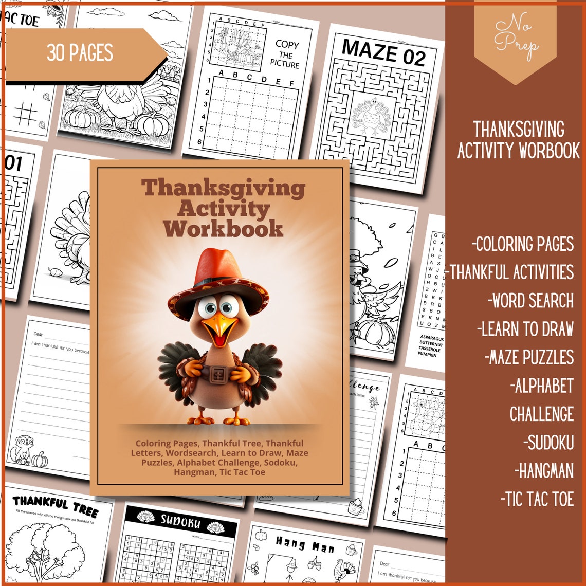 Thanksgiving Coloring Pages, Autumn Activity Sheets, Fall Worksheets ...