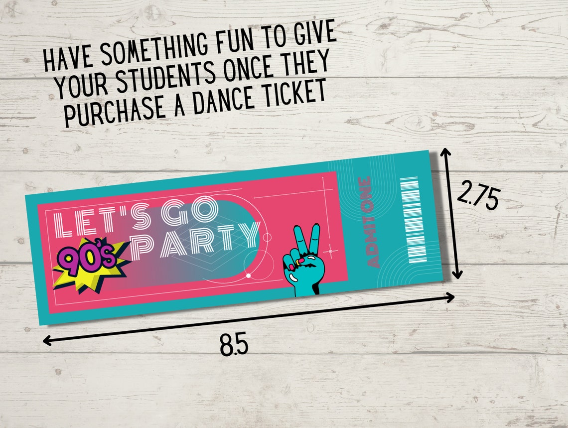 School Dance Tickets Printable for the Whole School Year ASB | PTA ...