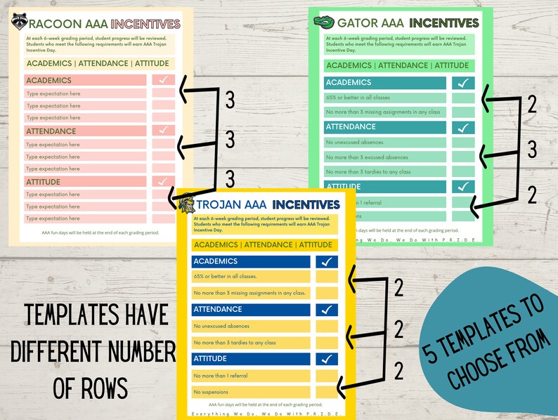 School Incentive Program Flyer Editable Template | Printable | ASB ...