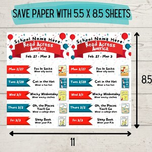 Read Across America Spirit Week Flyer, Spirit Week Template, Spirit ...