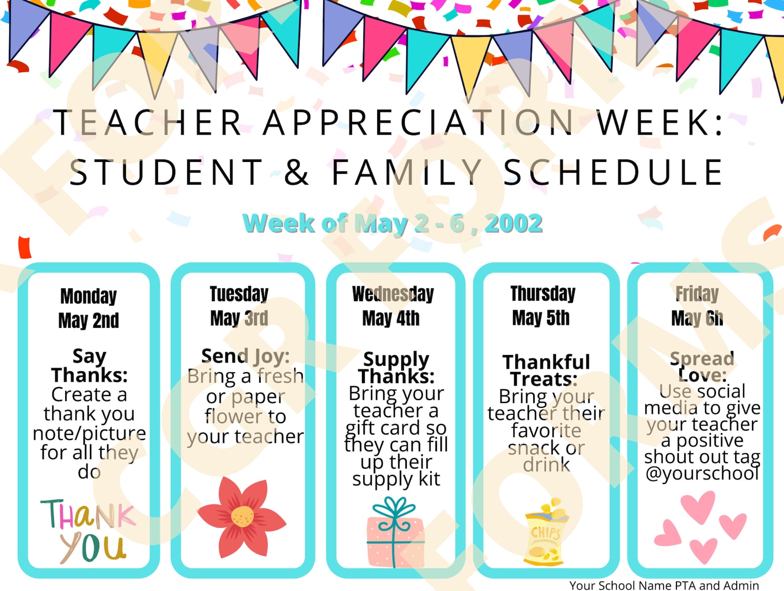 Editable Teacher Appreciation Family Newsletter, Printable Appreciation ...