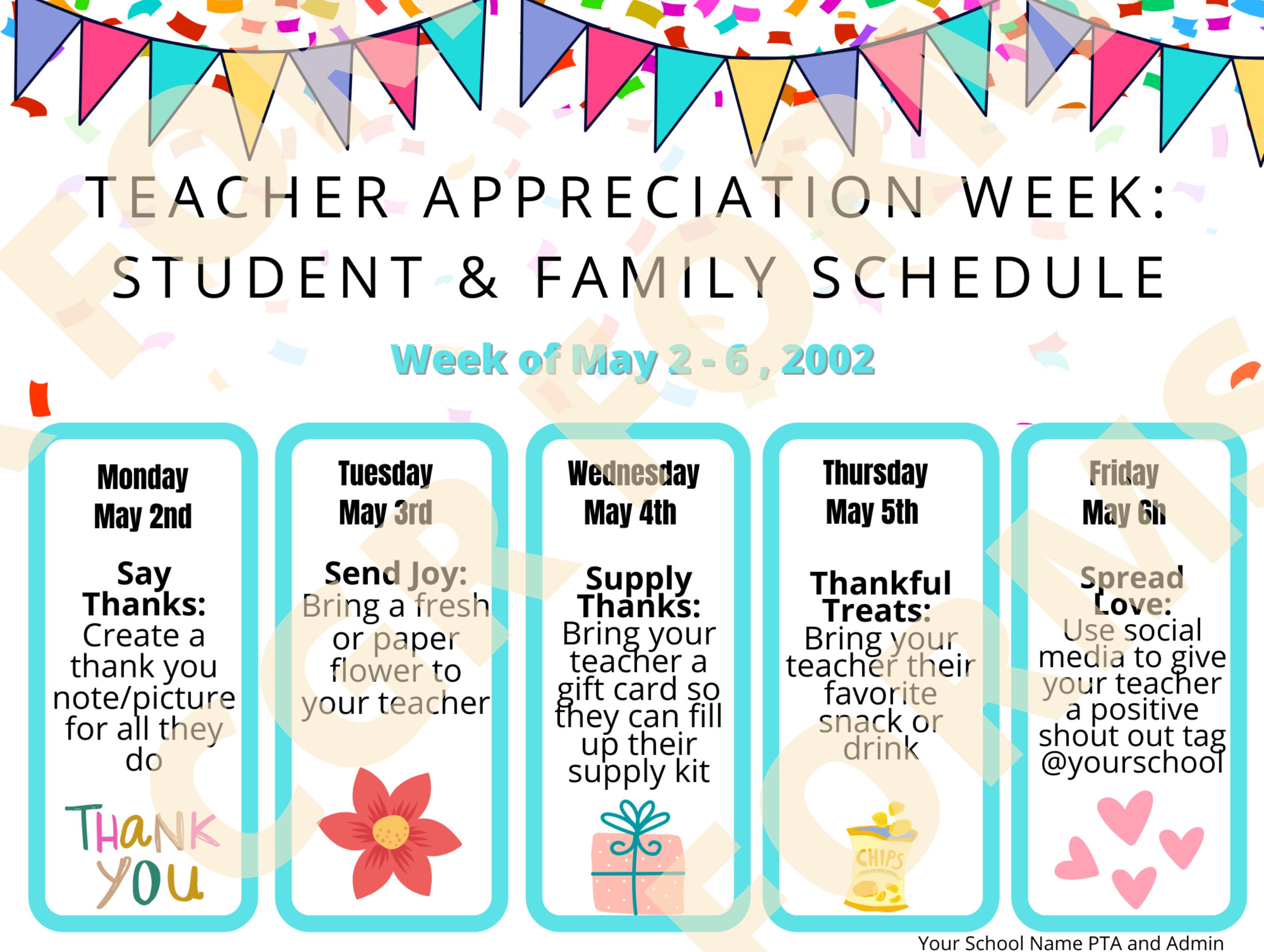 Editable Teacher Appreciation Family Newsletter, Printable Appreciation ...