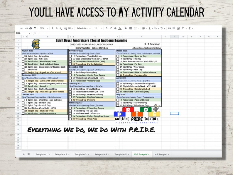 Editable Printable Monthly Calendar School Year Event Flyer Template on ...