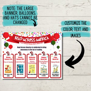 Read Across America Spirit Week Flyer Editable Activity Template ...