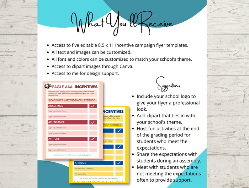 School Incentive Program Flyer Editable Template | Printable | ASB ...