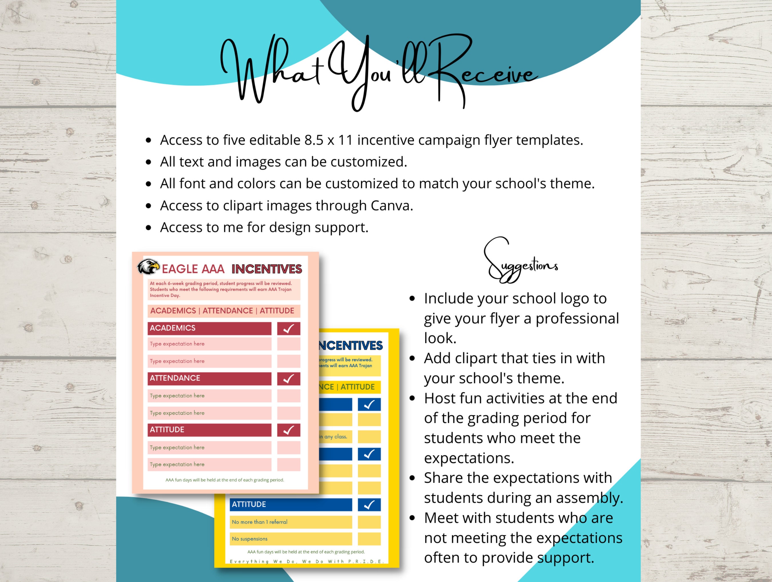School Incentive Program Flyer Editable Template | Printable | ASB ...