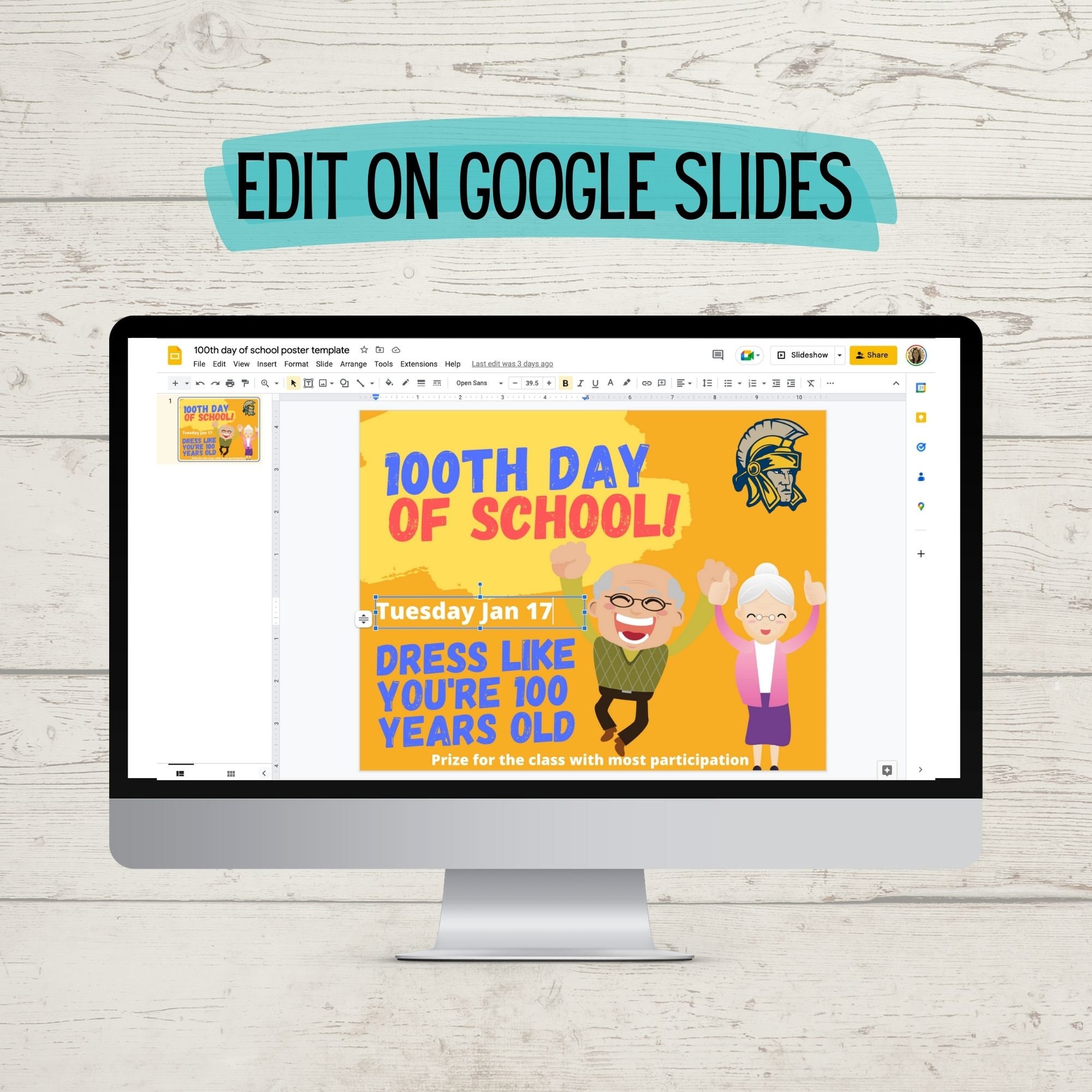 100th Day of School Editable Flyer and Social Media Template, Printable ...