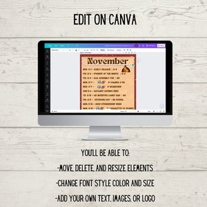 Editable Monthly Event Calendar Flyer Template, School Month Calendar ...
