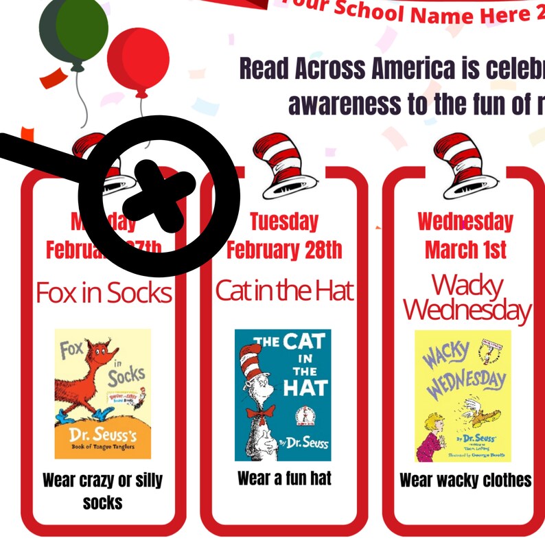 Read Across America Spirit Week Flyer Editable Activity Template ...