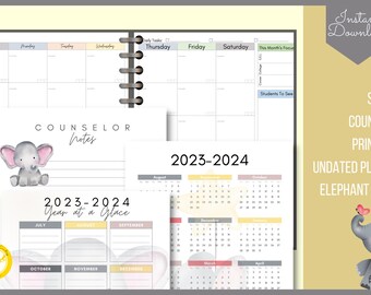 2023-2024 Downloadable School Calendar - Etsy