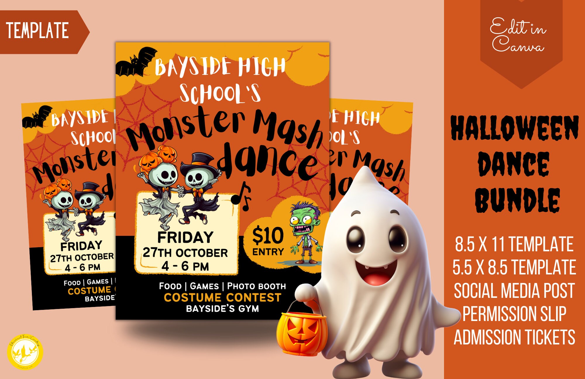 Editable Halloween Dance Flyer Template Dance Permission - Etsy