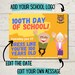 100th Day of School Editable Flyer and Social Media Template, Printable ...