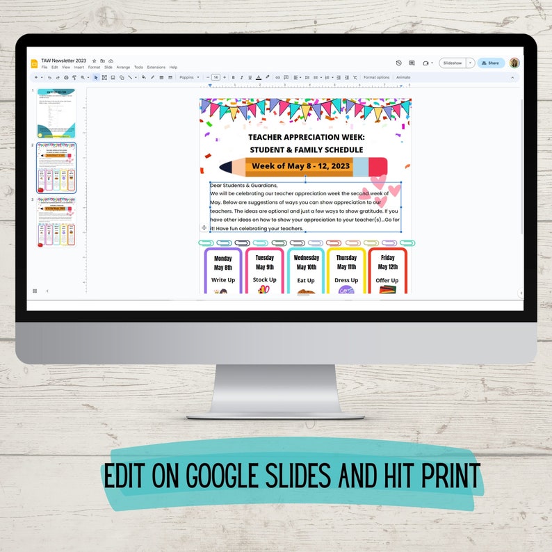 Teacher Appreciation Week Newsletter Template, Staff Appreciation Week ...