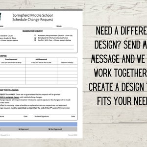 Schedule Change Request Form | Printable Template | Personalize ...