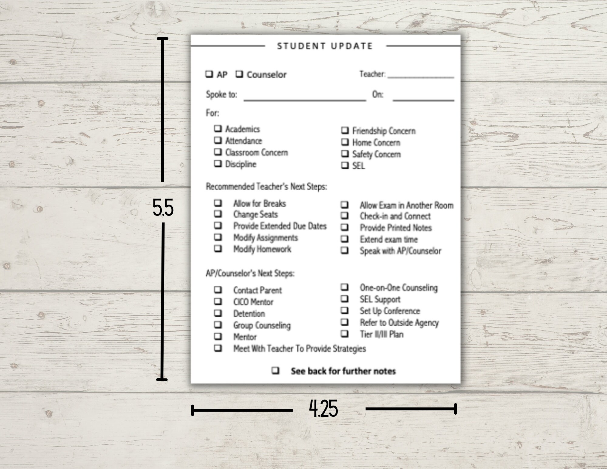 Student Meeting Update Notes Form for Counselors and Assistant ...