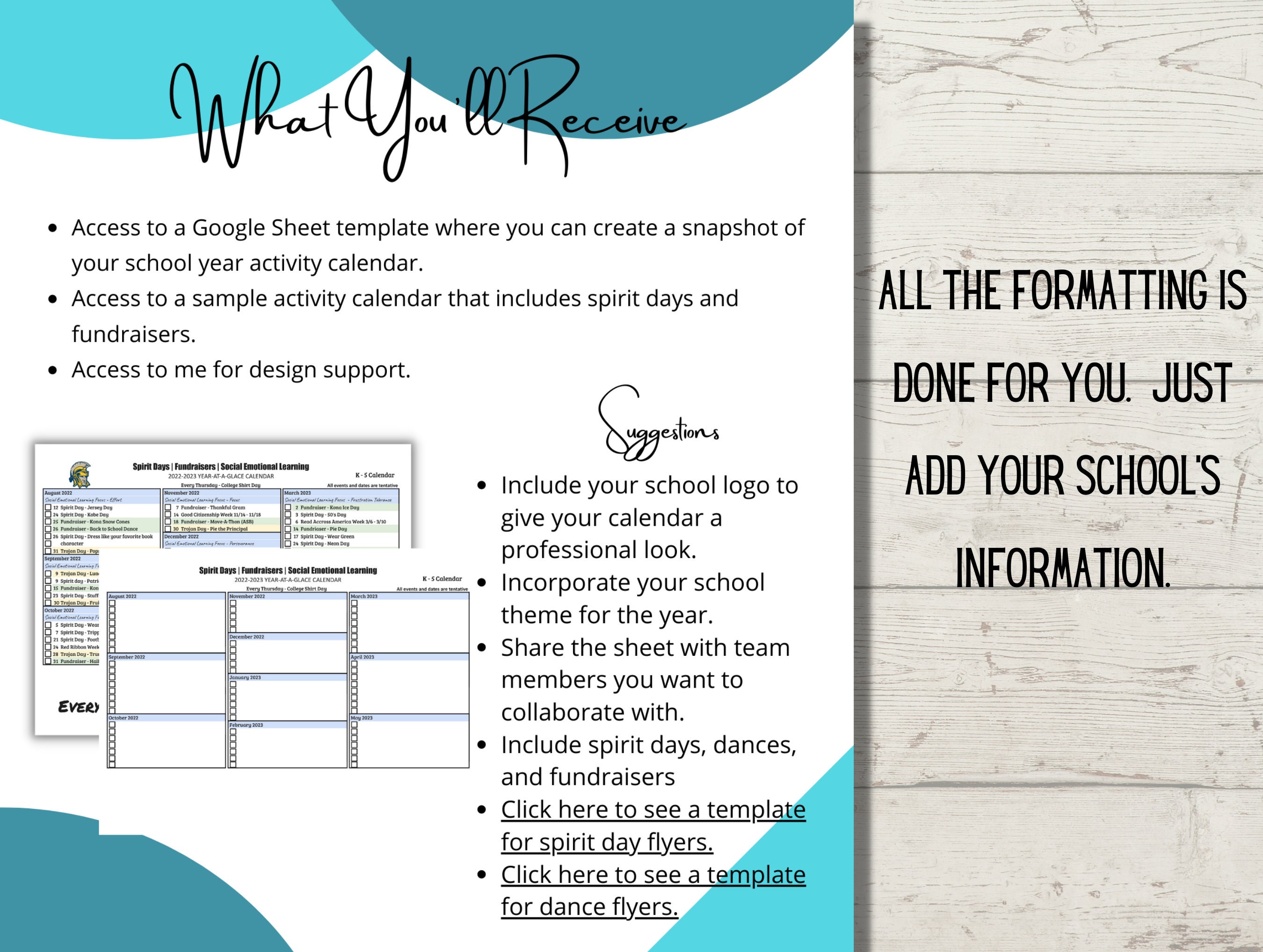 Editable Printable Monthly Calendar School Year Event Flyer Template on ...