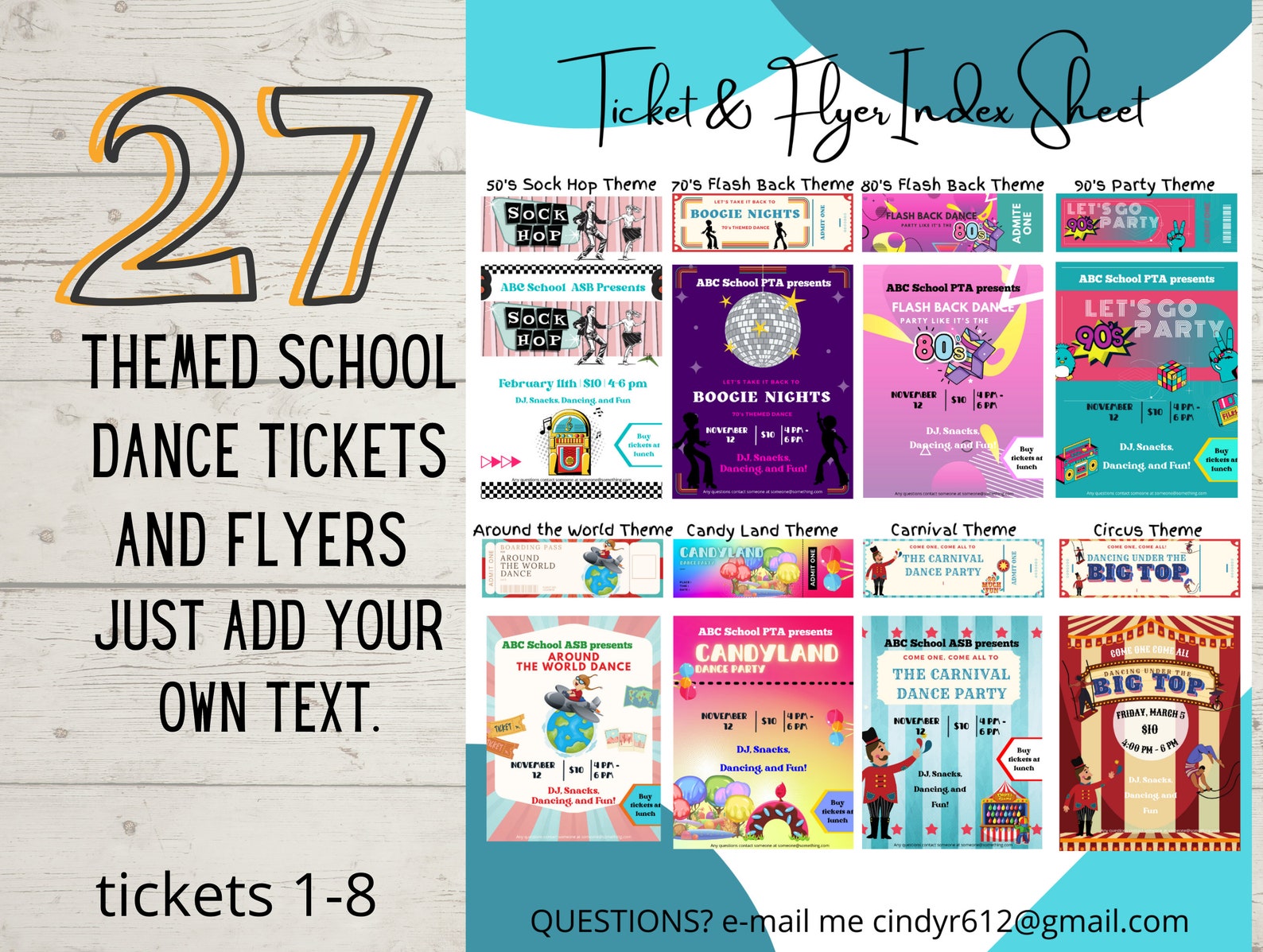 School Dance Flyer and Tickets Printable for the Whole School Year ASB ...