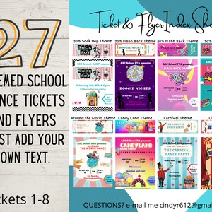 School Dance Flyer and Tickets Printable for the Whole School Year ASB ...