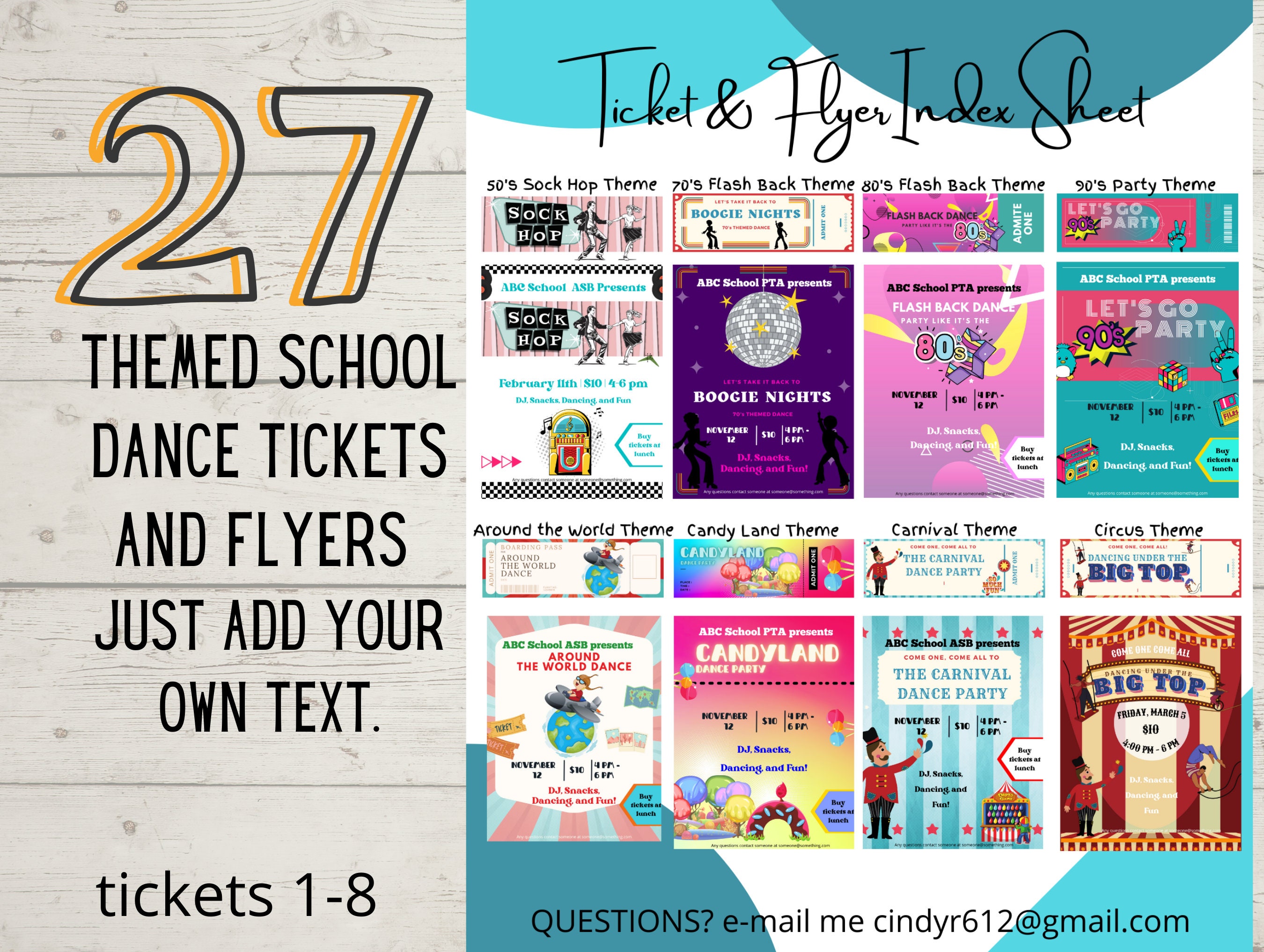 School Dance Flyer and Tickets Printable for the Whole School Year ASB ...