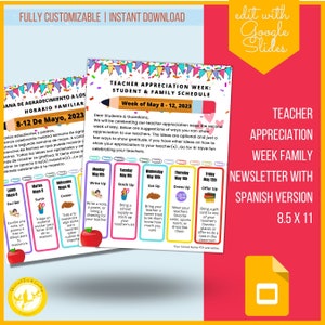 Teacher Appreciation Week Newsletter Template, Staff Appreciation Week ...
