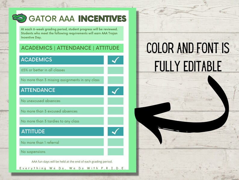 School Incentive Program Flyer Editable Template | Printable | ASB ...