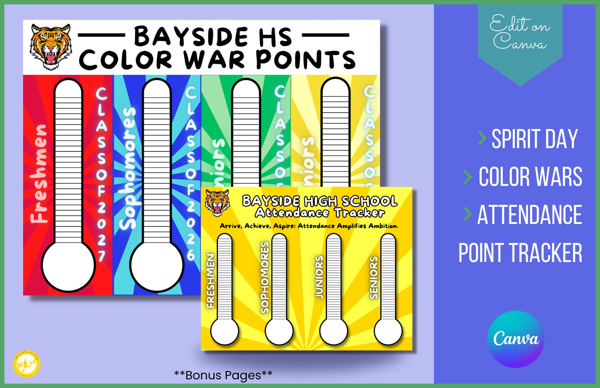 Class Competition School Spirit Score Keeper, Spirit Points, Color Wars ...