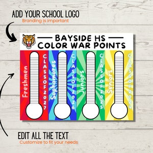 Class Competition School Spirit Score Keeper, Spirit Points, Color Wars ...
