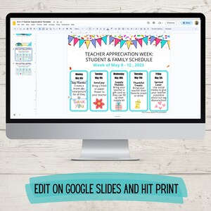 Editable Teacher Appreciation Week of Events, Take Home Flyer With Half ...