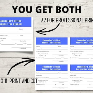 School Counselor Student Request Pass Form - Personalized for Educators ...