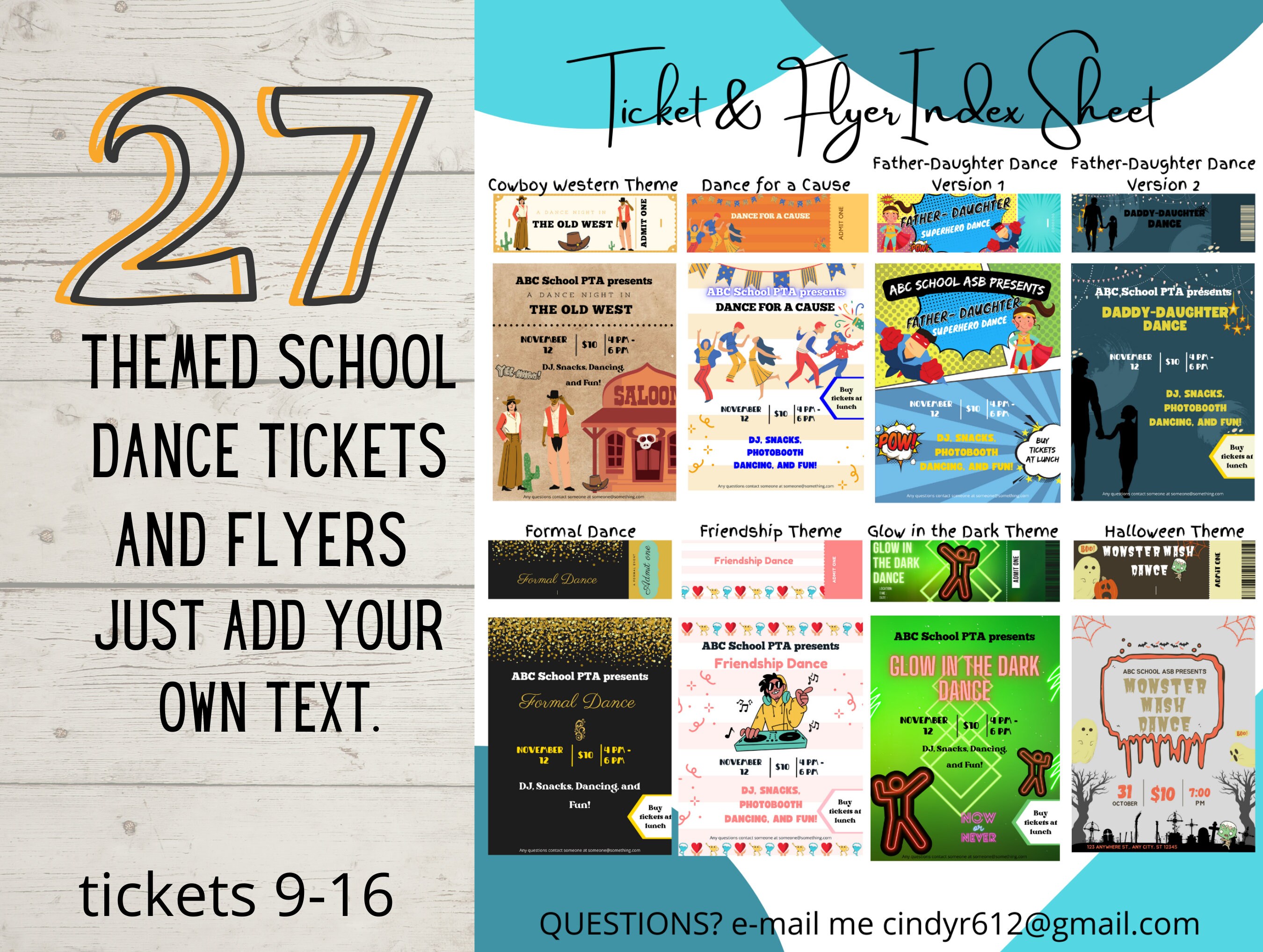 School Dance Flyer and Tickets Printable for the Whole School Year ASB ...