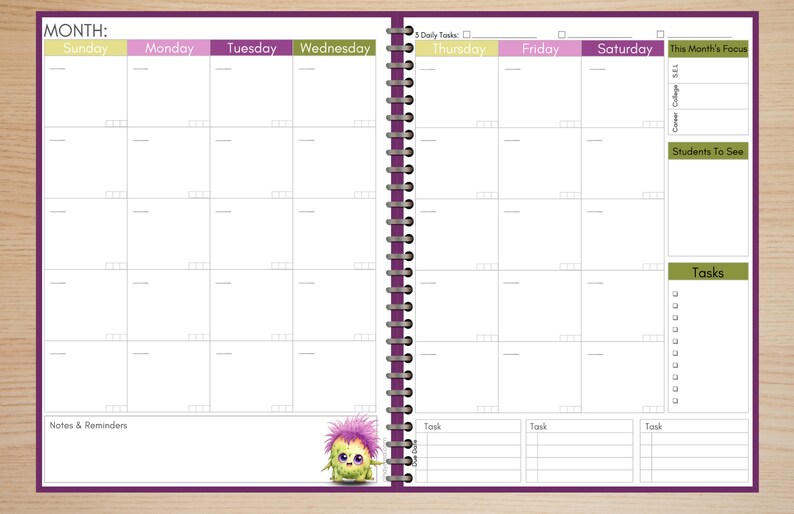 School Counselor Undated Planner 2023-2024, Counselors Printable ...