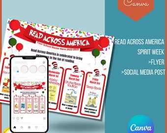 Dr. Seuss Week School Spirit Itinerary, Editable Printable Template ...