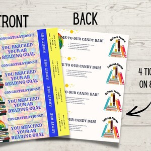 Accelerated Reader AR Candy Bar Ticket Printable Incentive for School ...